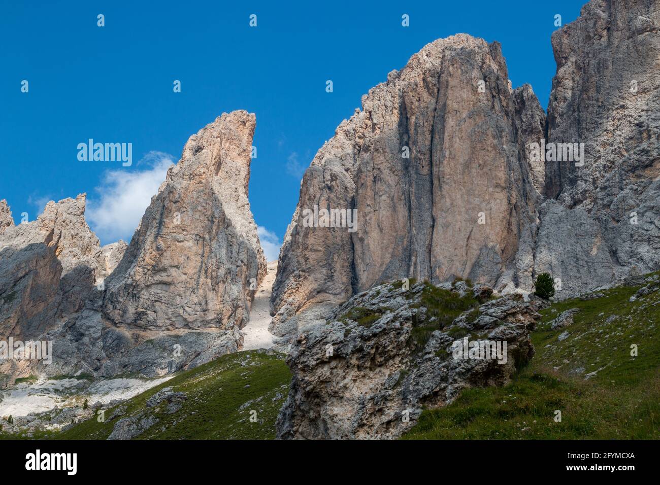 Views of the Dolomites at the Sella Pass in Val Gardena, Trentino Alto ...