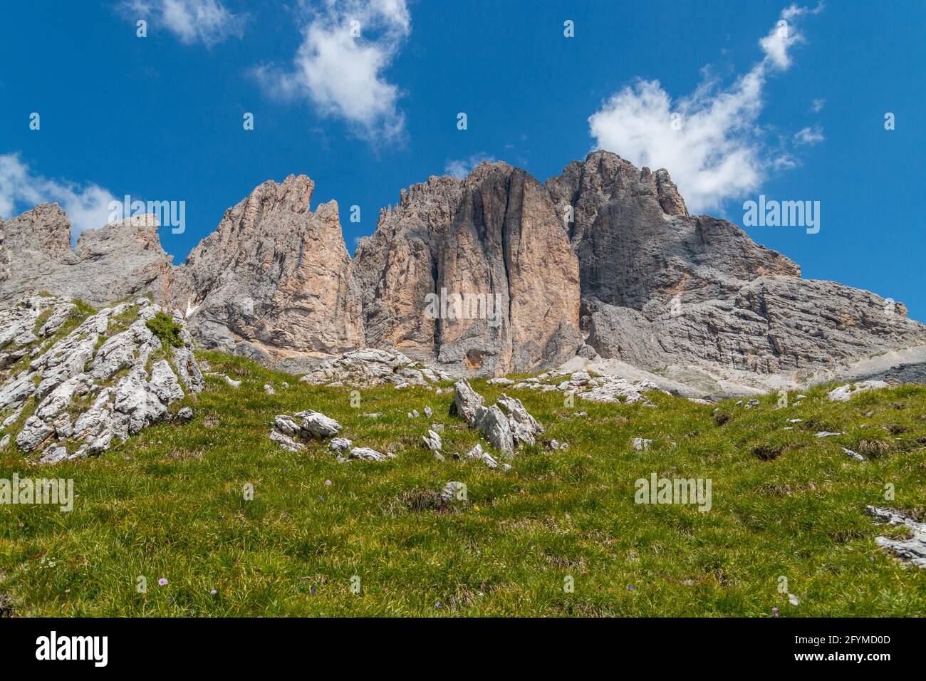 Views of the Dolomites at the Sella Pass in Val Gardena, Trentino Alto ...