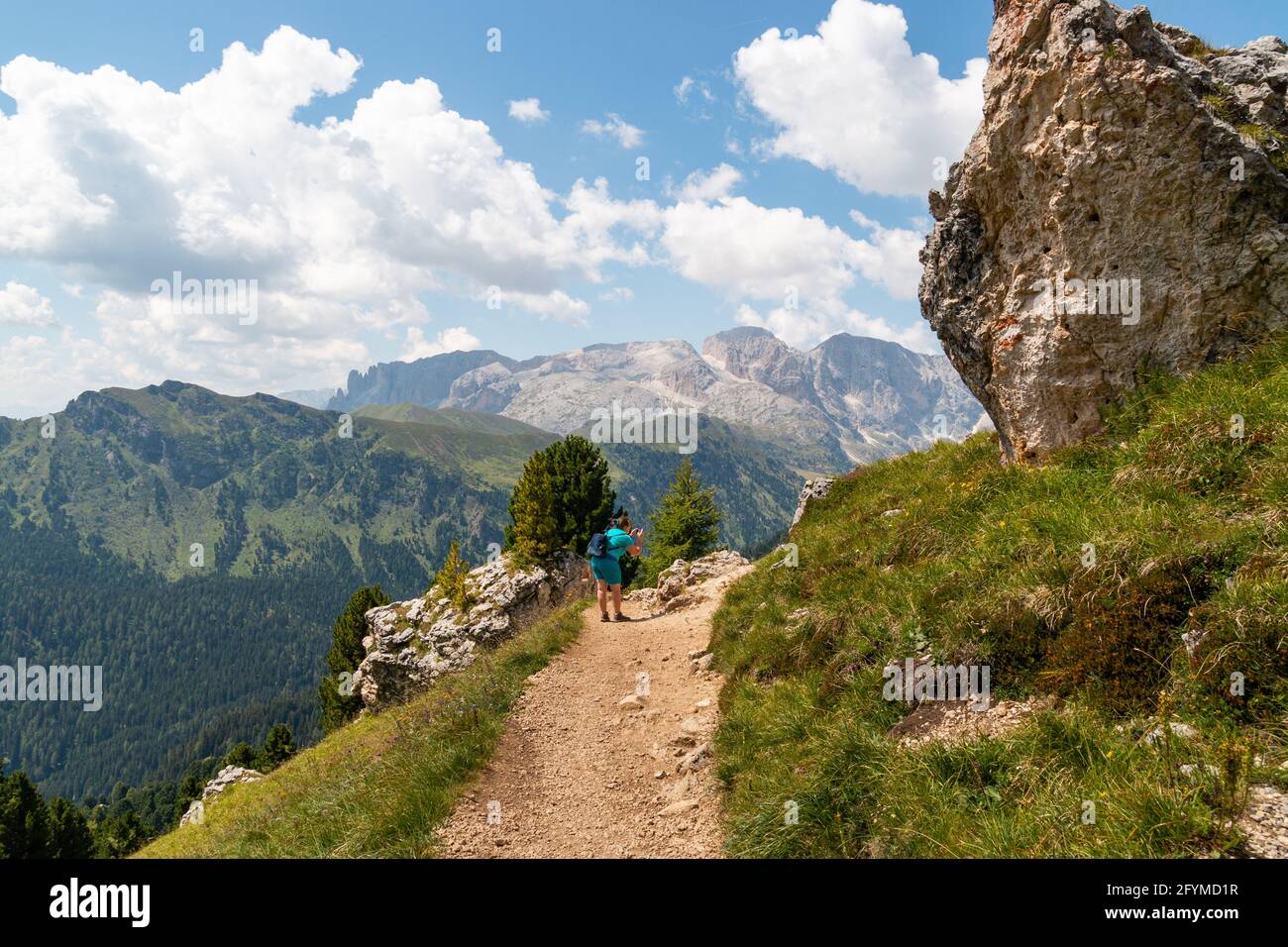 Views of the Dolomites at the Sella Pass in Val Gardena, Trentino Alto ...