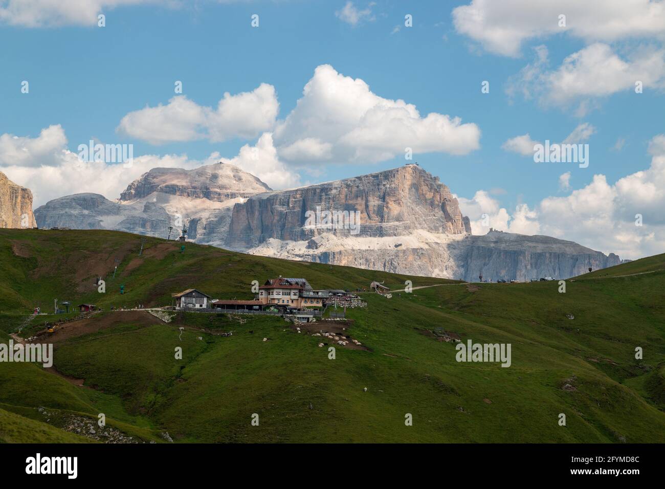 Views of the Dolomites at the Sella Pass in Val Gardena, Trentino Alto ...
