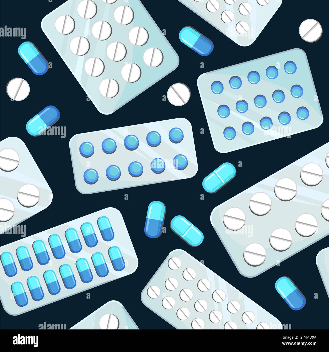 Medicines seamless pattern. Illustration with pills. Concurrency ...