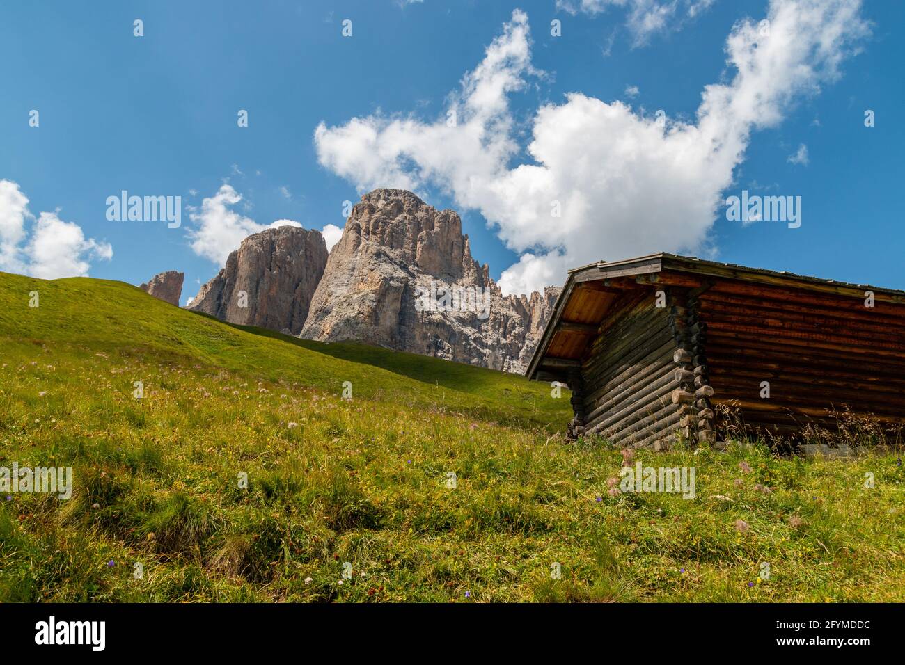 Views of the Dolomites at the Sella Pass in Val Gardena, Trentino Alto ...