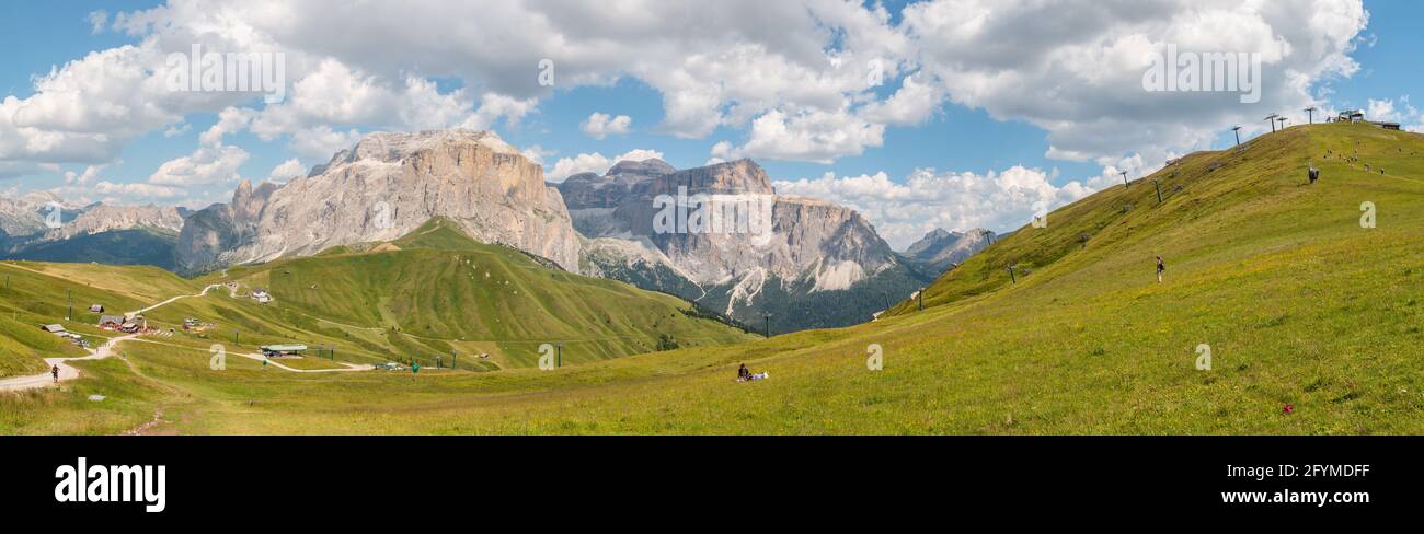Views of the Dolomites at the Sella Pass in Val Gardena, Trentino Alto ...