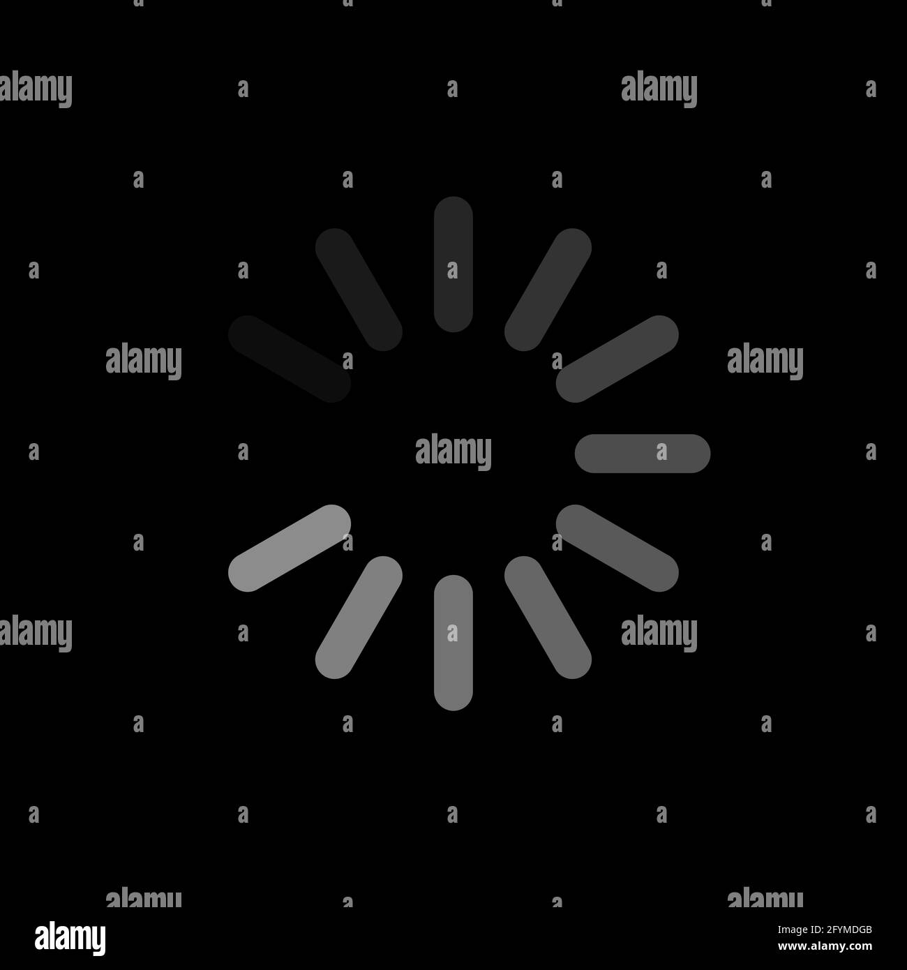 Light Refresh Icon on Dark Background. Loading in Progress Sign. Vector ...