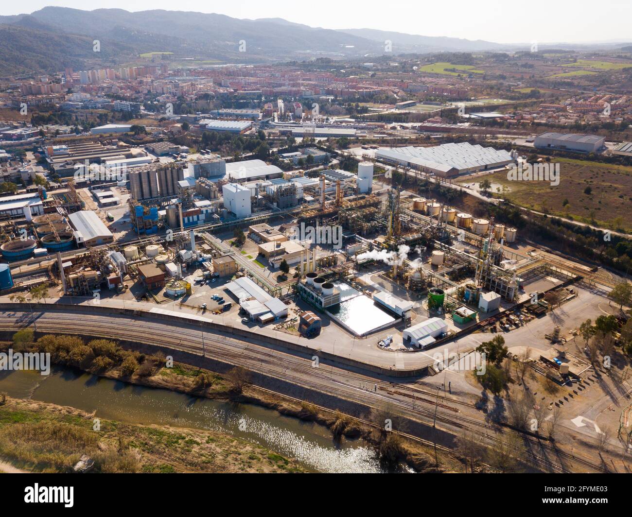Top view of the chemical plant and the surrounding area Stock Photo - Alamy