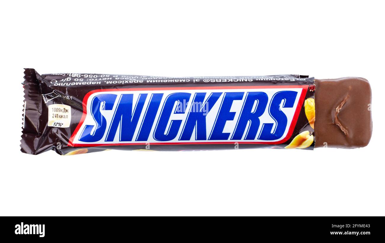 Ukraine, Kyiv - November 30. 2020: Snickers chocolate bar isolated on ...
