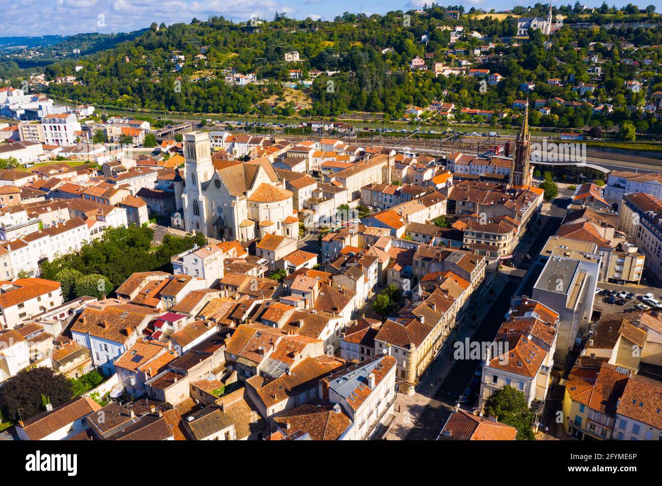 Aerial view on the city Agen. France Stock Photo - Alamy