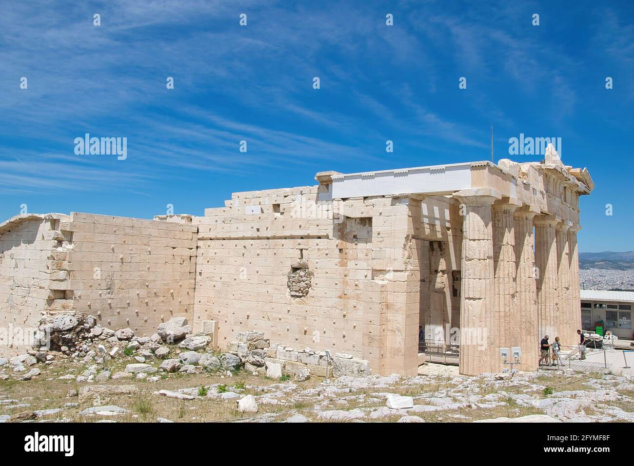 Parthenon, the temple of the Goddess Athena on the rock of the ...