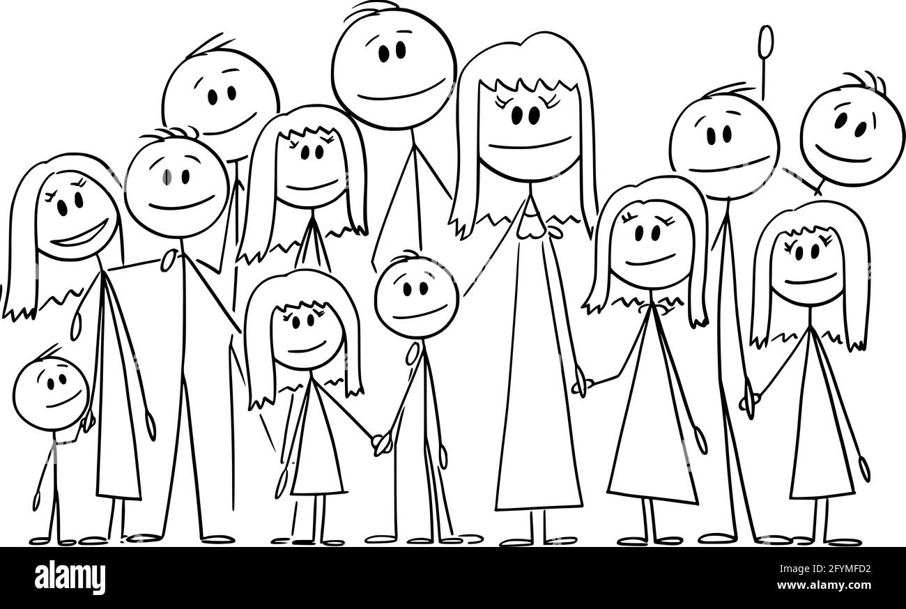 Big Family Stick Figure