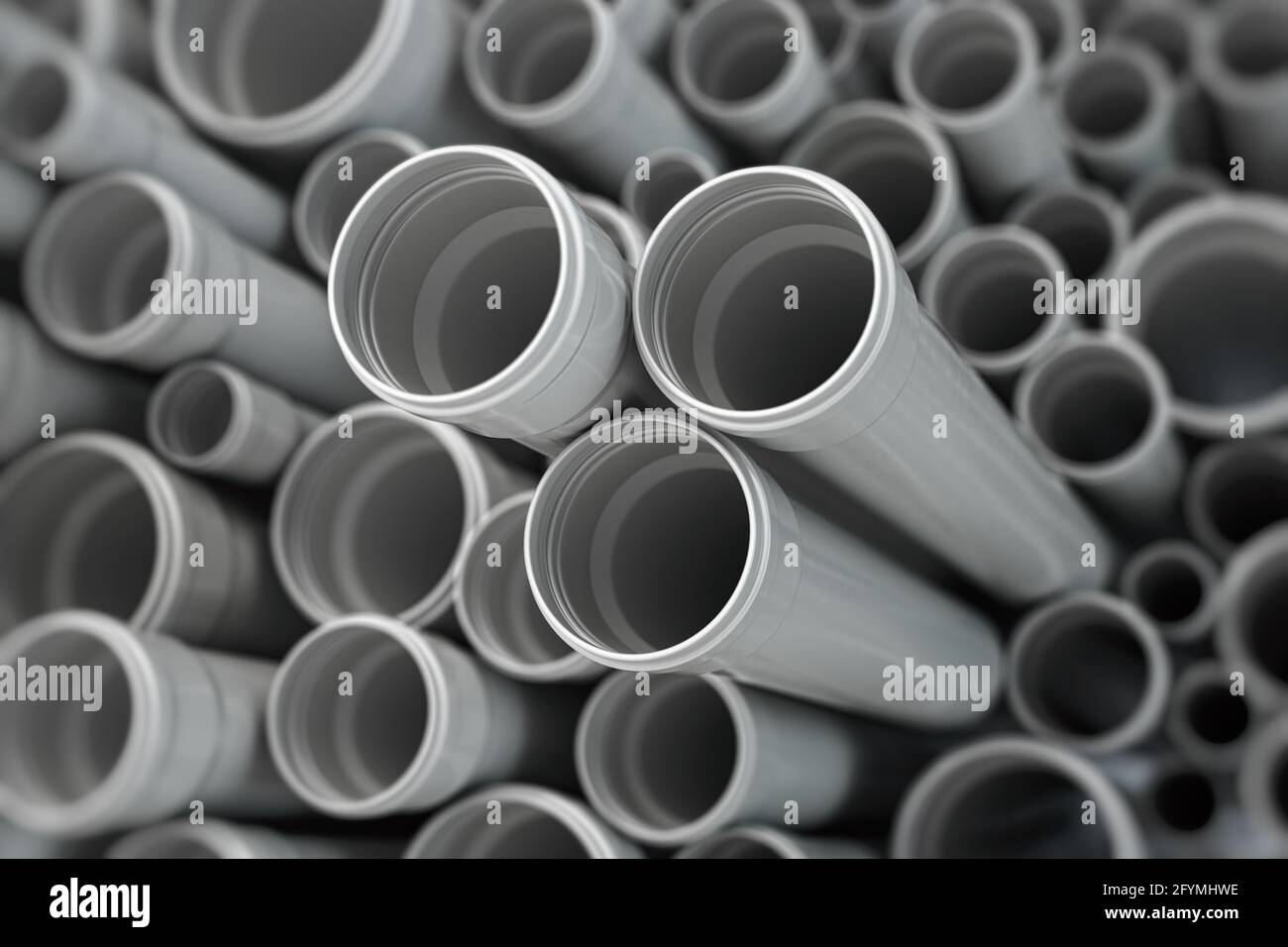 PVC plastic pipes and tubes background. 3d illustration Stock Photo - Alamy