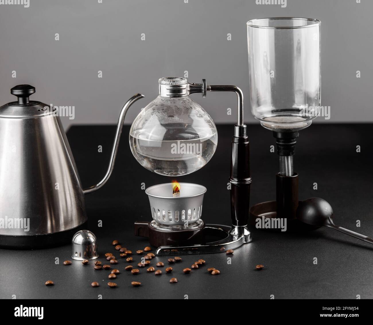 Syphon alternative method of making coffee. coffeemaker is a manual ...