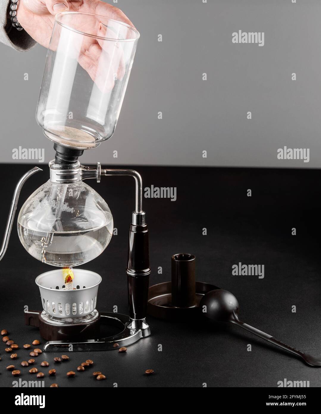 Syphon alternative method of making coffee. coffeemaker is a manual ...