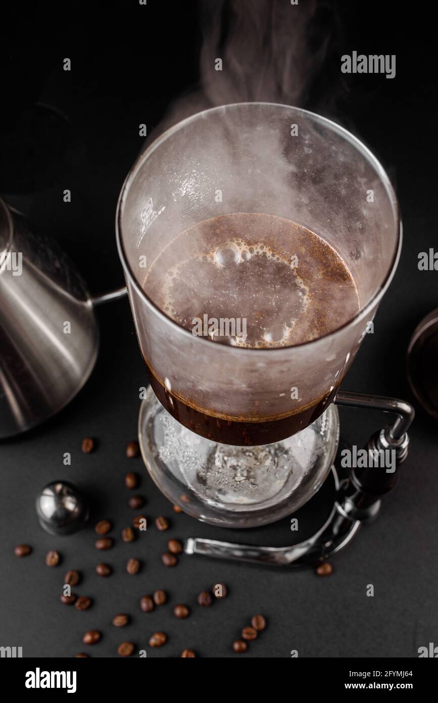 Syphon alternative method of making coffee. coffeemaker is a manual ...