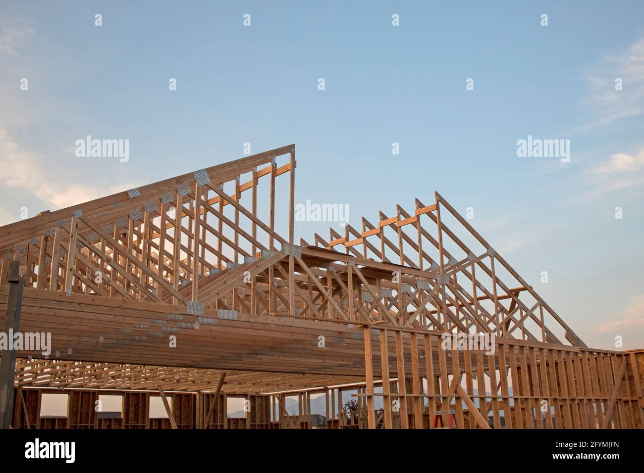 Wooden carcass, a timber framing construction Stock Photo - Alamy