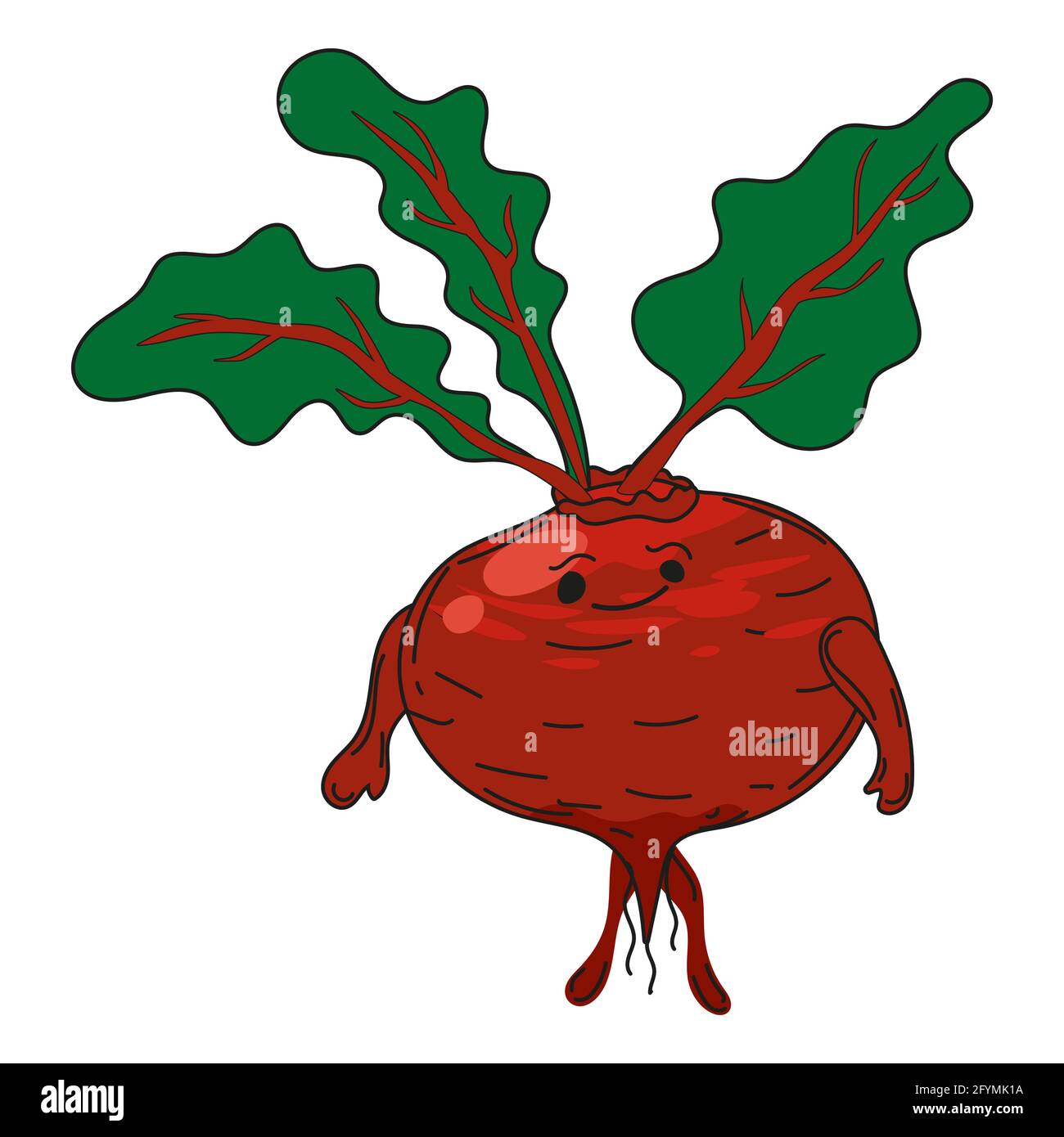 Beetroot hand dawn sketch cute character cartoon. Vector illustration ...
