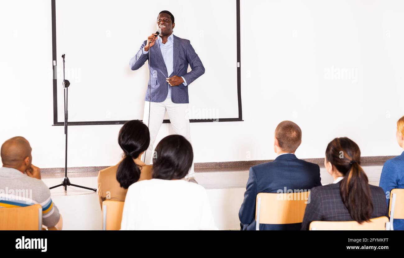 Black Man Giving Presentation