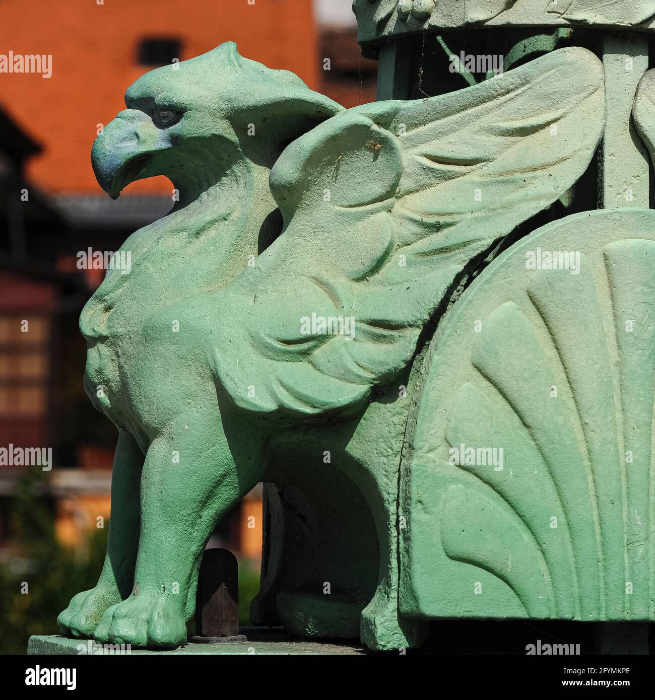 One of the green griffins or gryphons with curved eagle beaks that ...