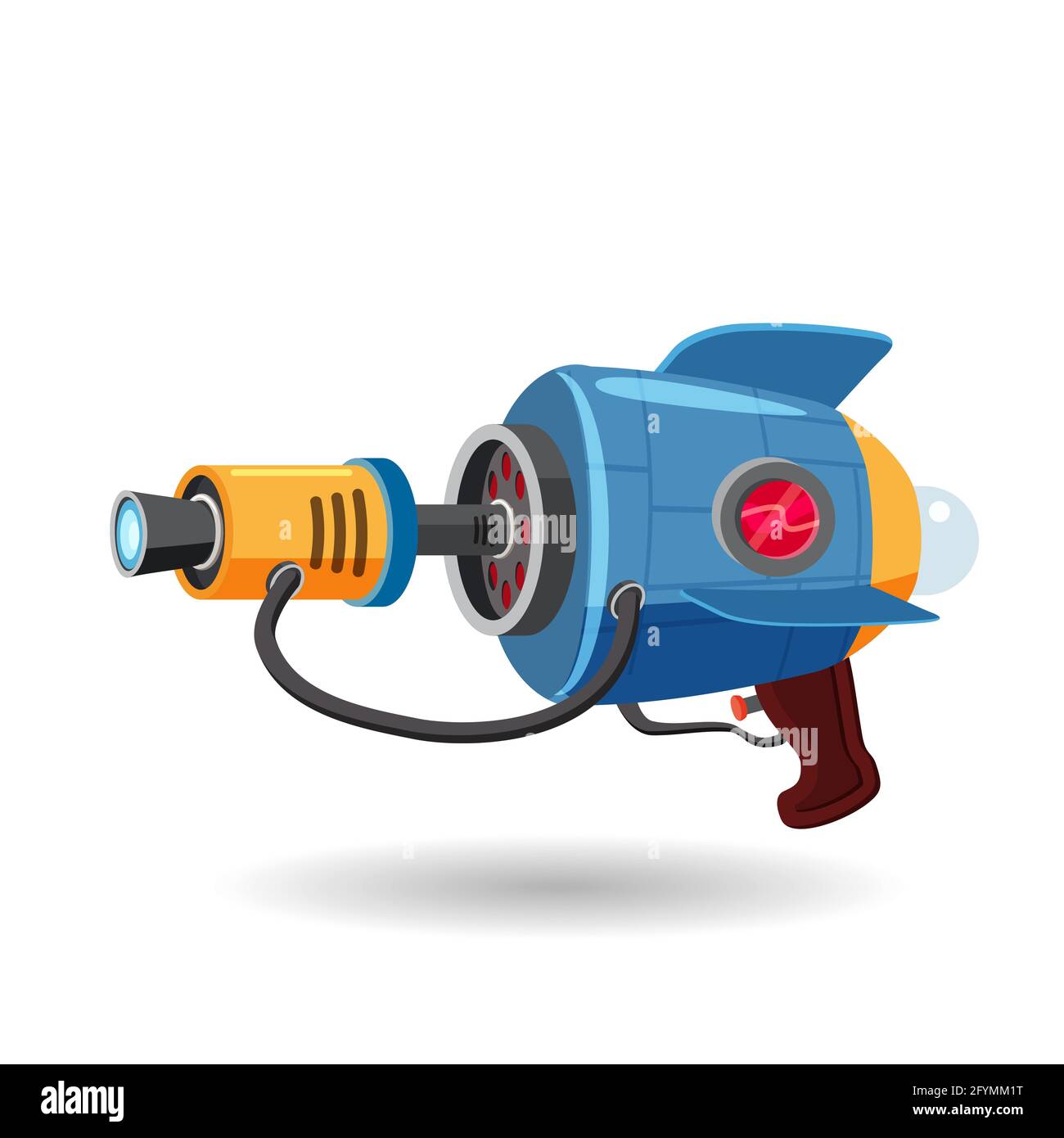 Cartoon retro space blaster, ray gun, laser weapon. Vector illustration ...