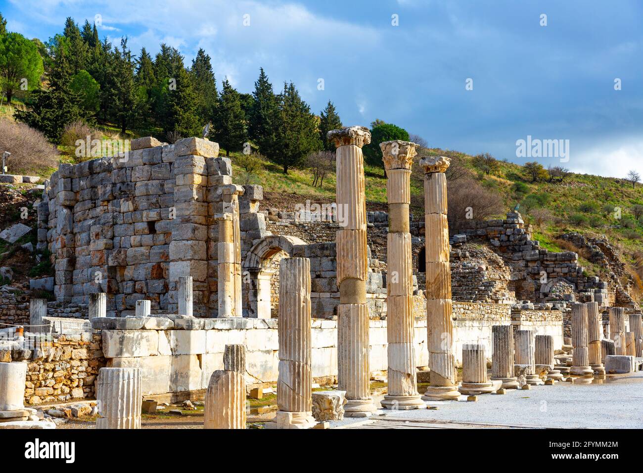 Ruins of the ancient city of Ephesus, located on the territory of ...