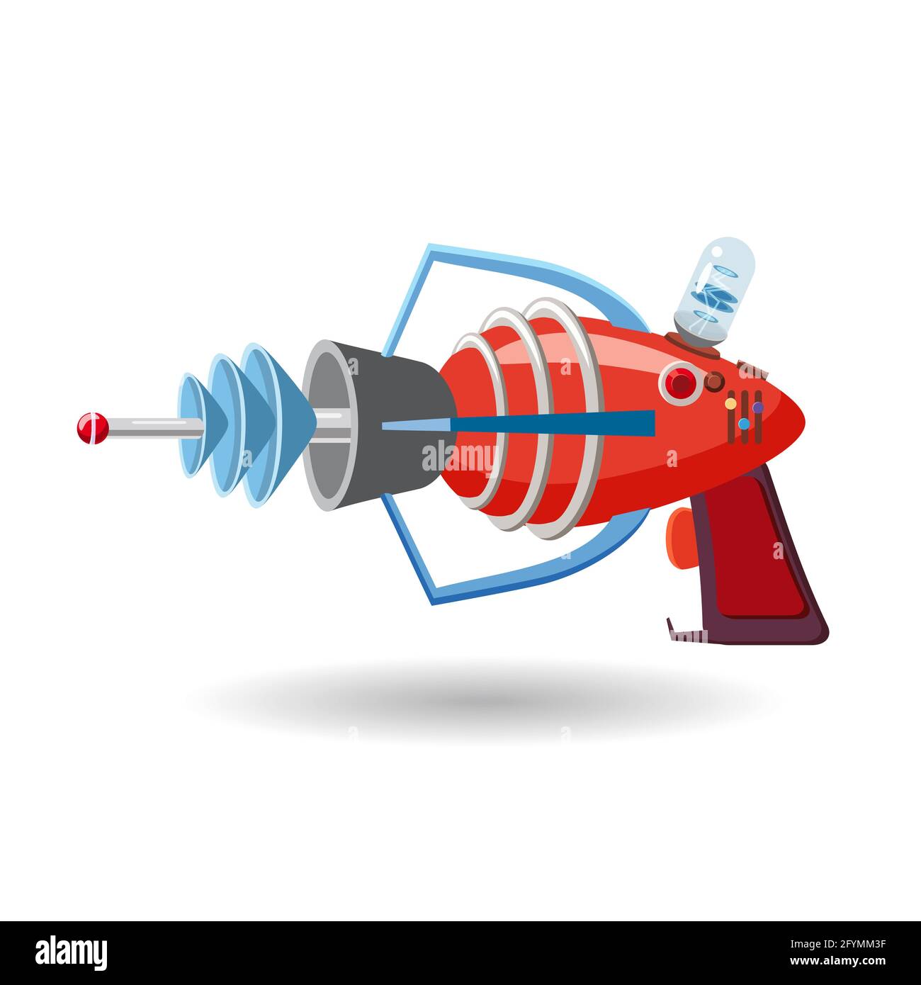 Cartoon retro space blaster, ray gun, laser weapon. Vector illustration ...