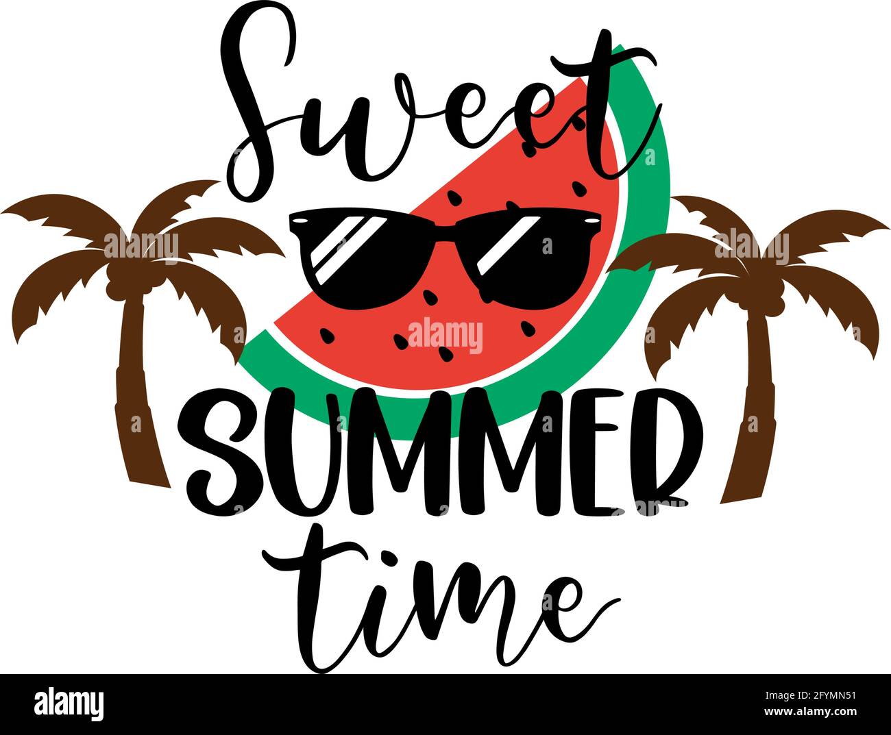 Sweet summer time lettering design typography illustration Stock Vector ...