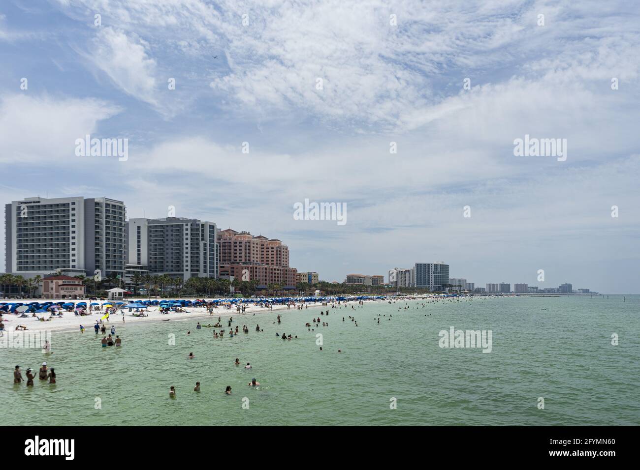 Gulf of Mexico at the Clearwater Beach in Florida, USA, with Pier 60 ...