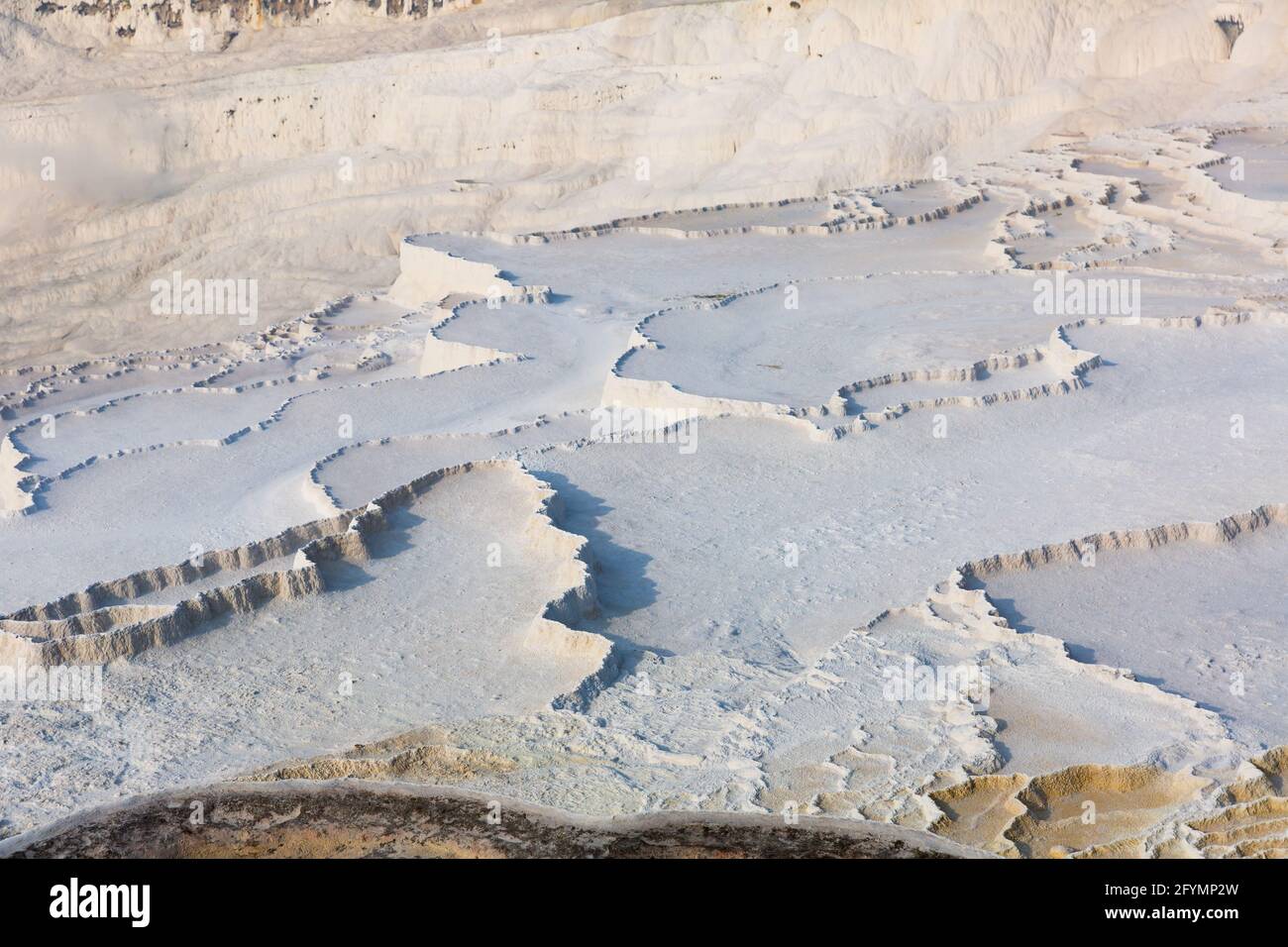 Amazing landscape of Pamukkale thermal springs with cascade of white ...