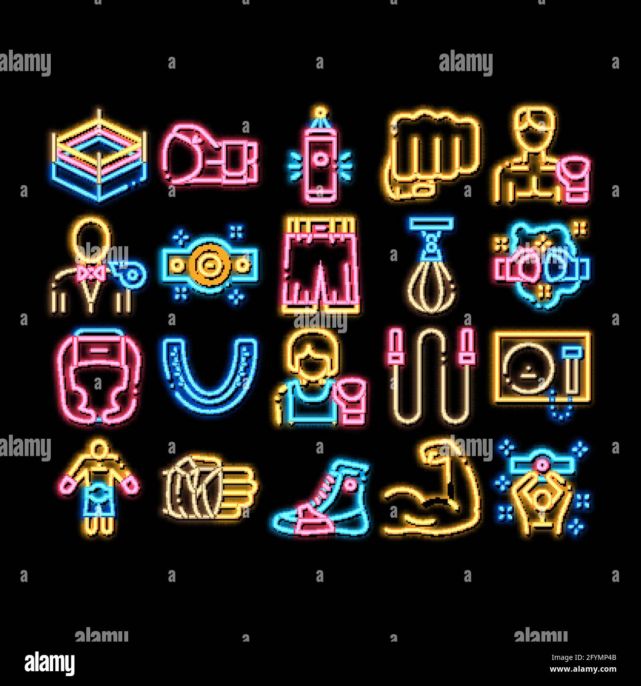 Boxing Sport Tool neon glow icon illustration Stock Vector Image & Art ...