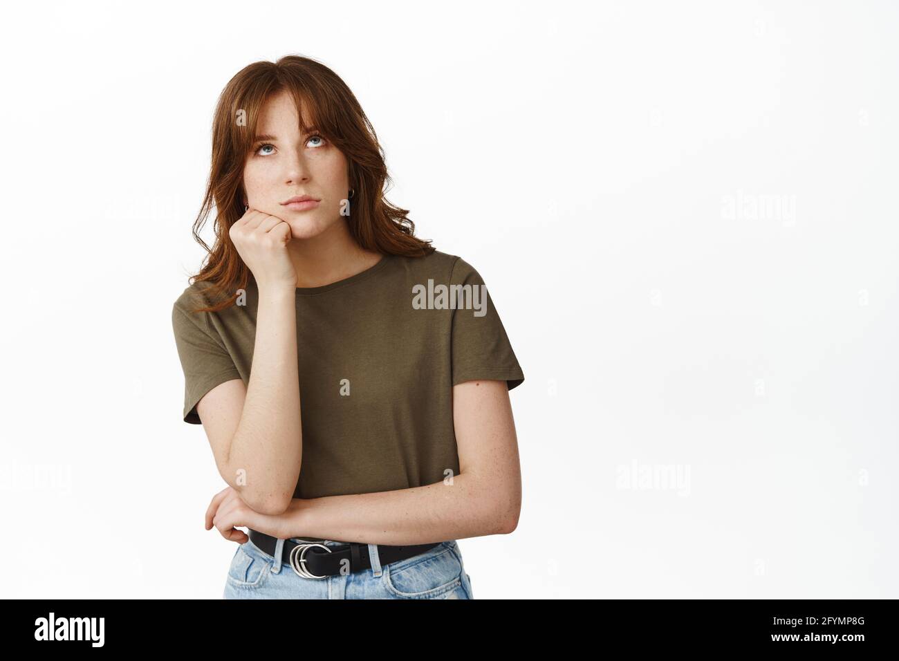 Image of annoyed teenage girl roll eyes, listening boring and ...