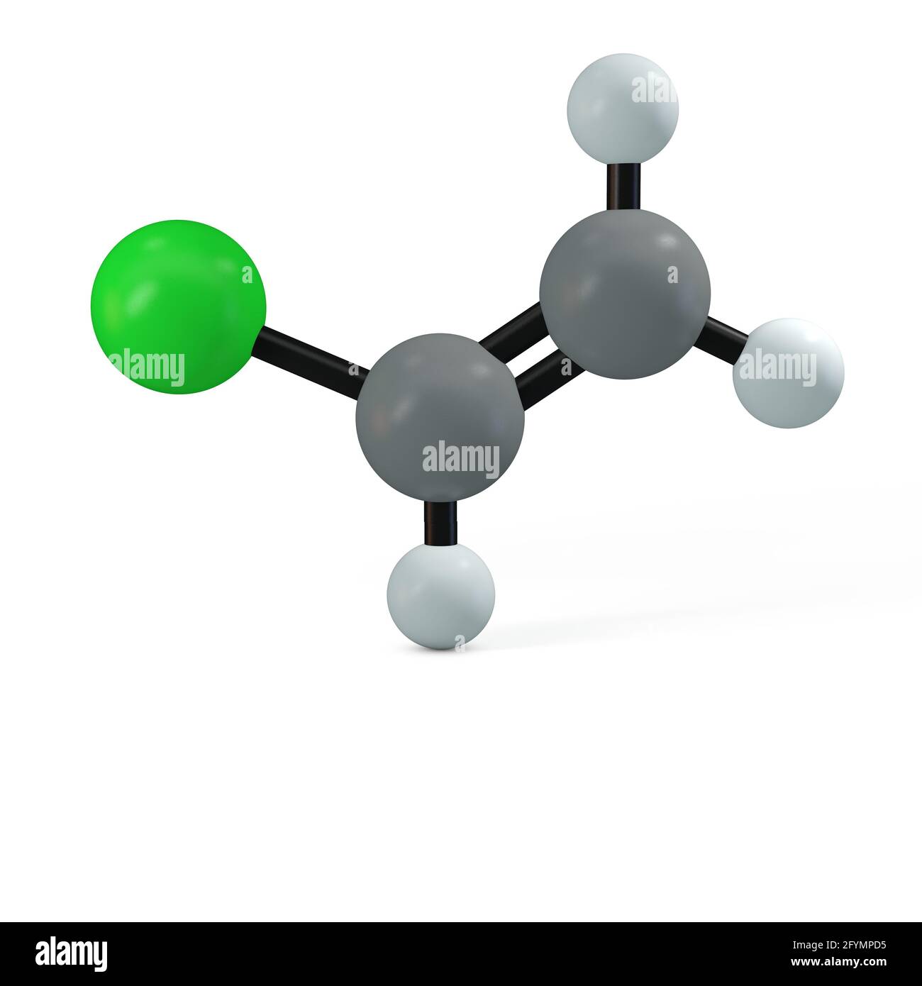 Chloroethene molecule, illustration Stock Photo - Alamy