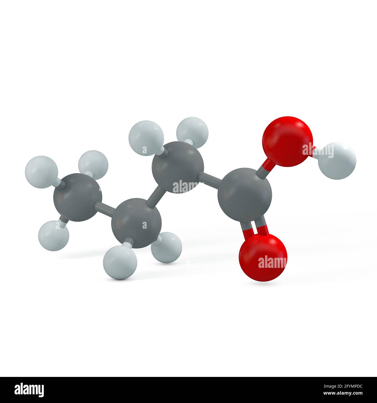 Butanoic acid molecule, illustration Stock Photo - Alamy