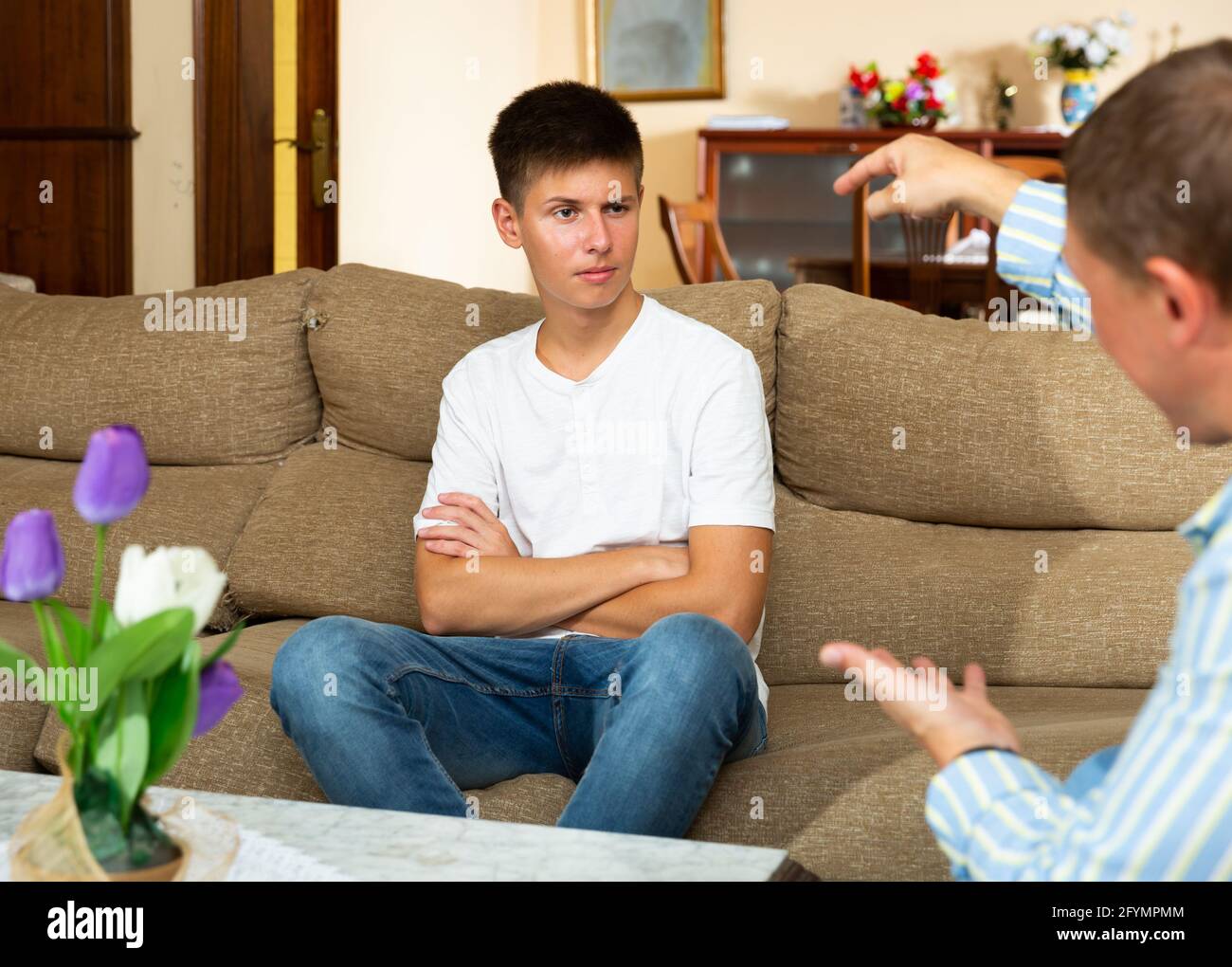Father scolds son hi-res stock photography and images - Alamy