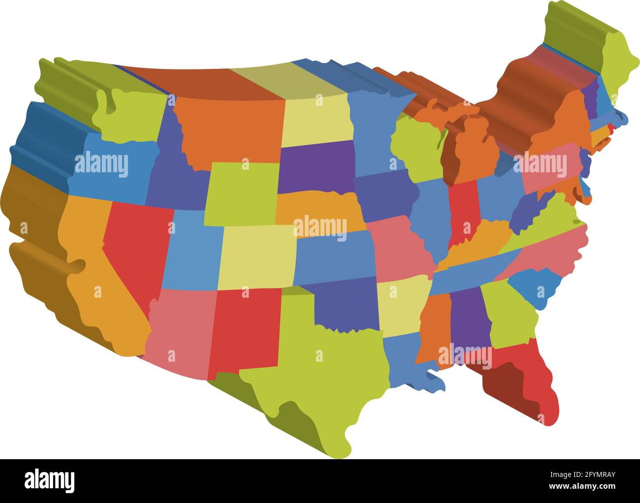 usa 3d map Stock Vector Image & Art - Alamy