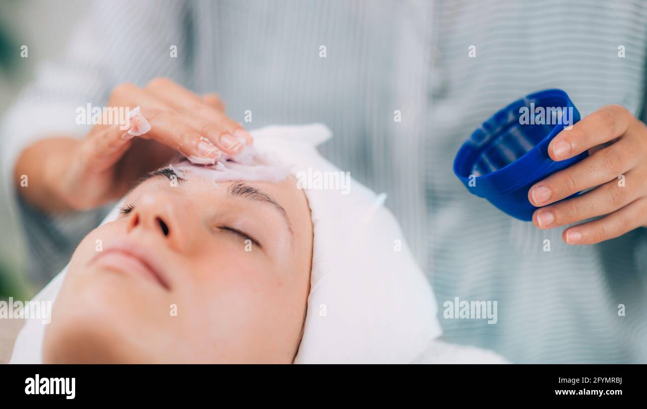 Face calming mask Stock Photo - Alamy