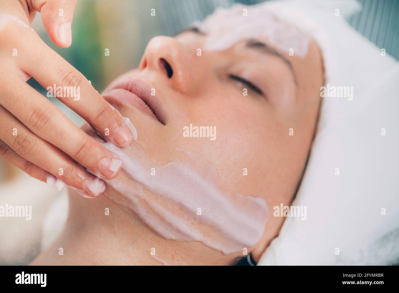 Face calming mask Stock Photo - Alamy