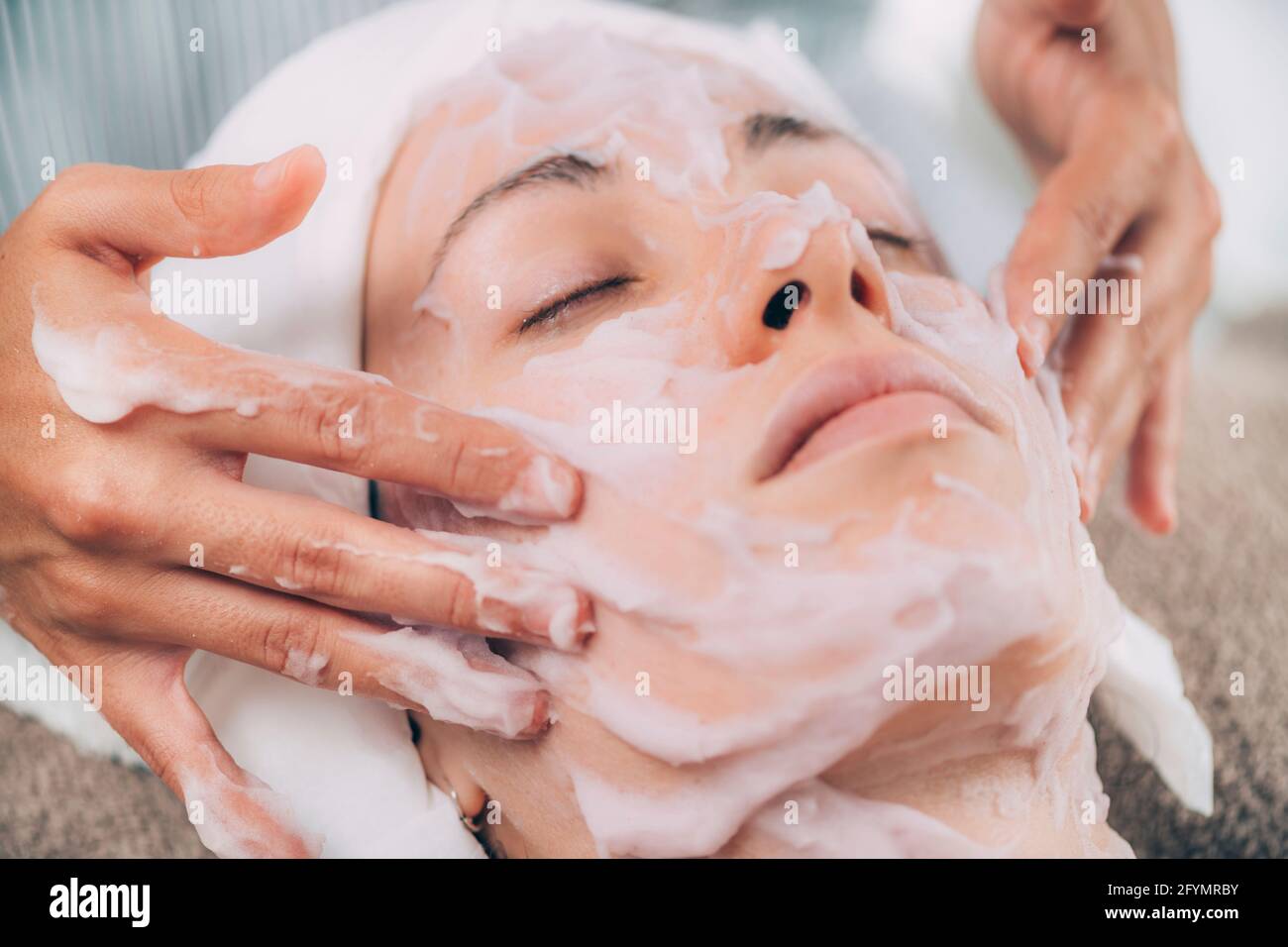 Face calming mask Stock Photo - Alamy