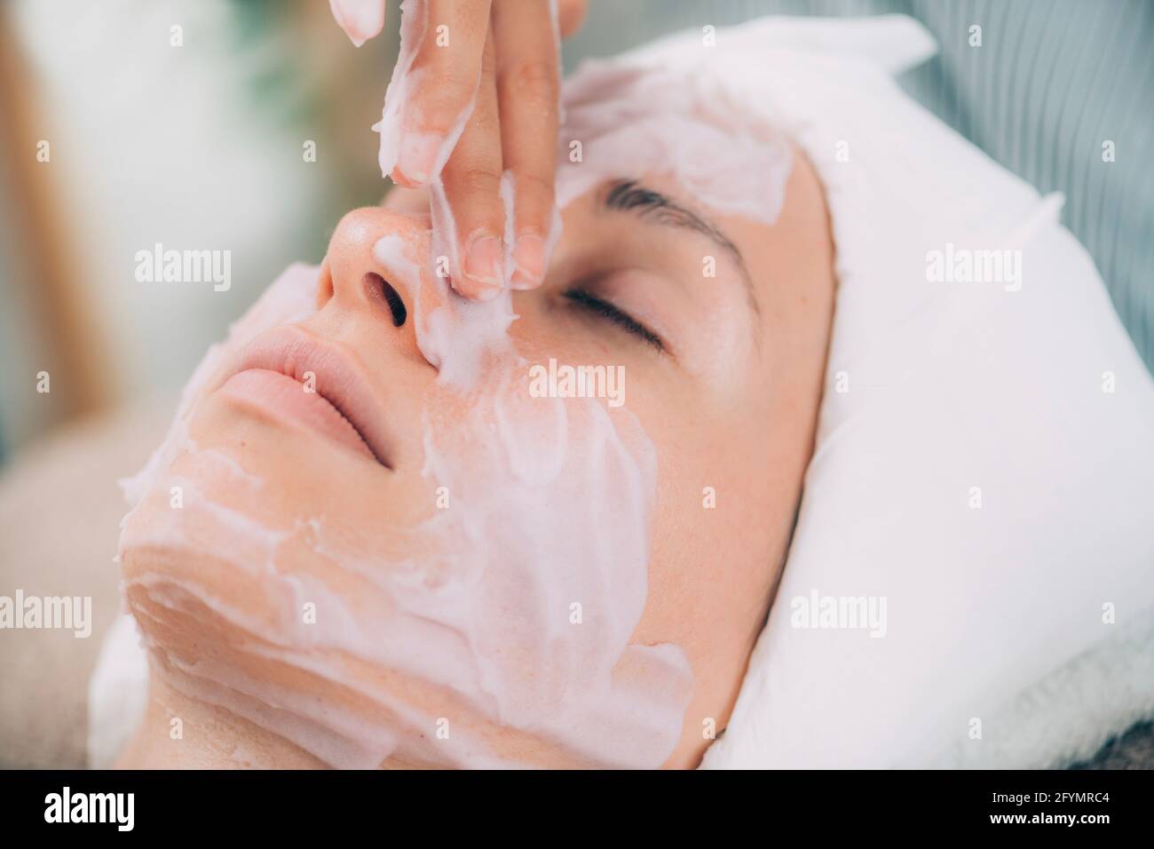 Face calming mask Stock Photo - Alamy