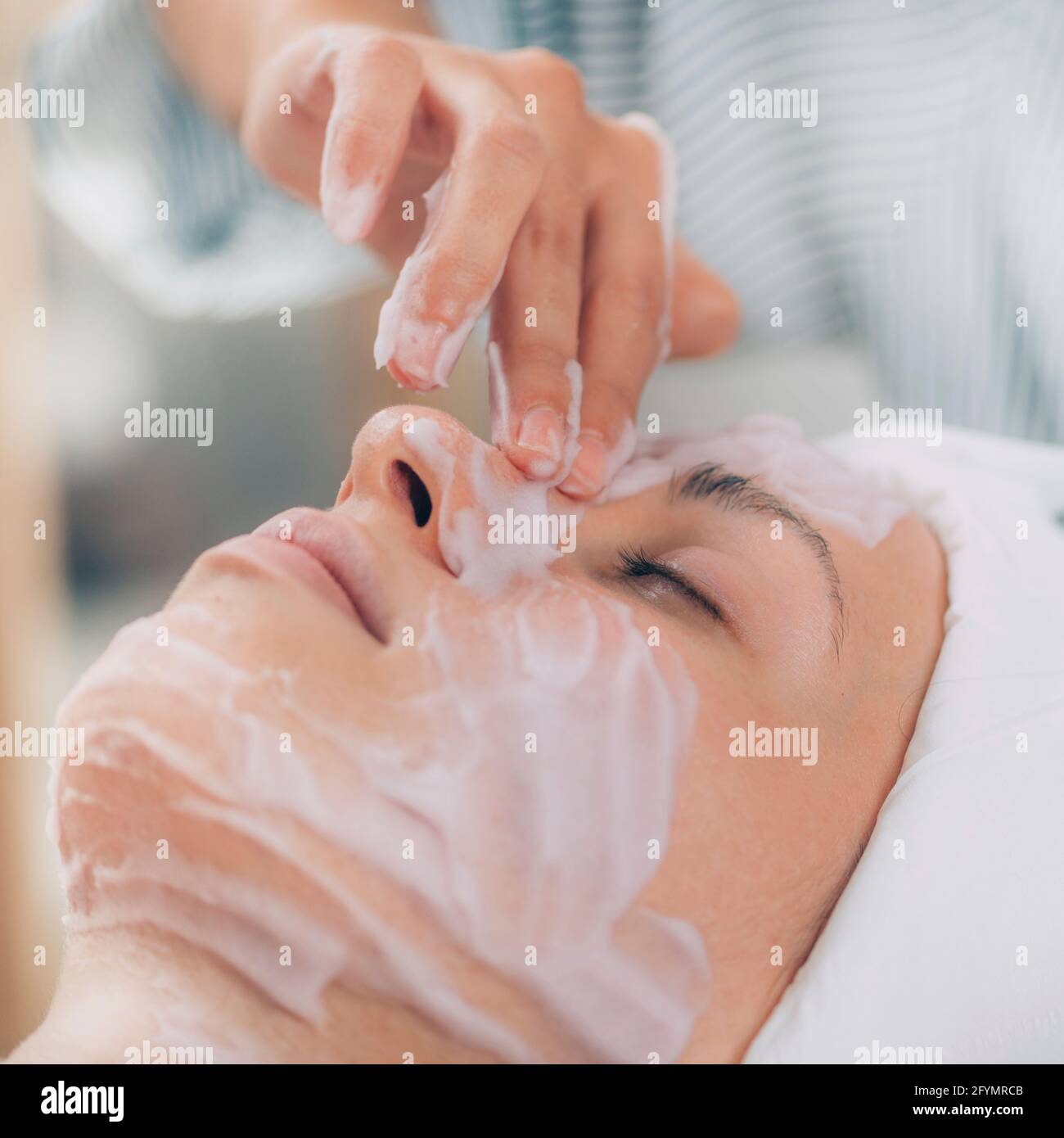 Face calming mask Stock Photo - Alamy