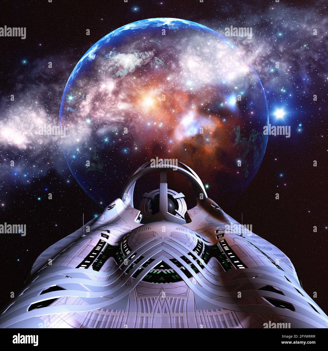 Alien spaceship illustration hi-res stock photography and images - Alamy