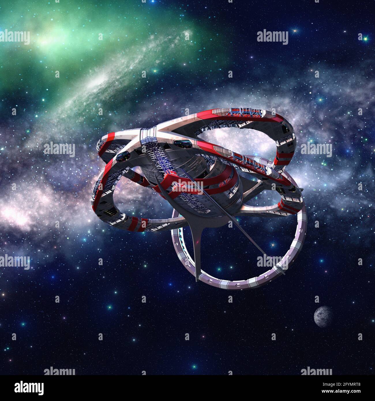 Futuristic spaceship, illustration Stock Photo - Alamy