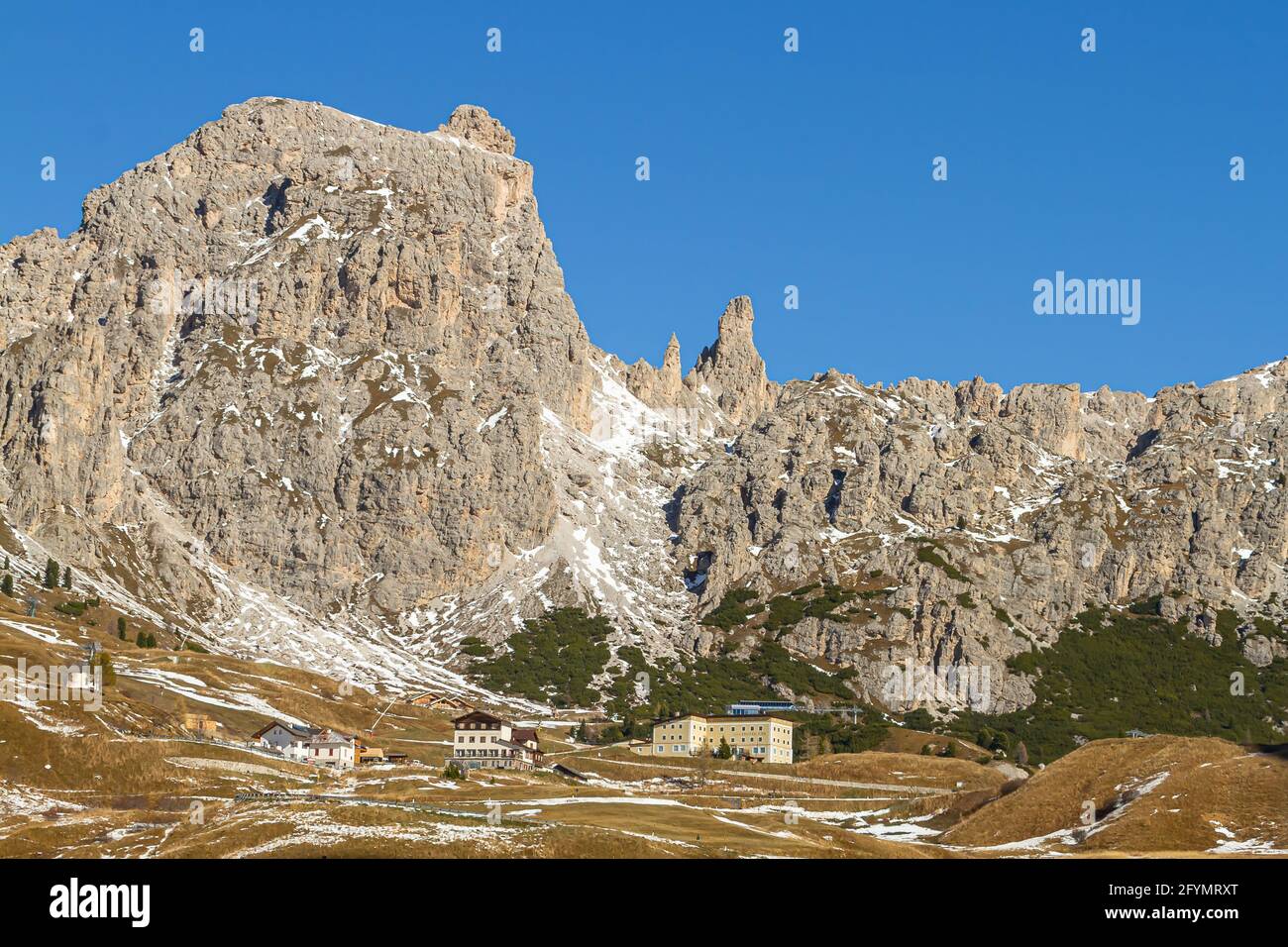 Selva di Val Gardena, Italy - October 27, 2014: Dolomites are a ...