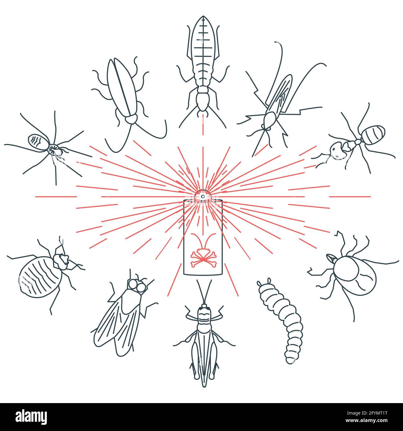 Common pests, conceptual illustration Stock Photo - Alamy