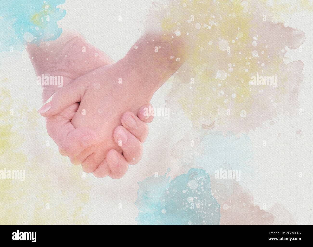Holding hands, illustration Stock Photo - Alamy