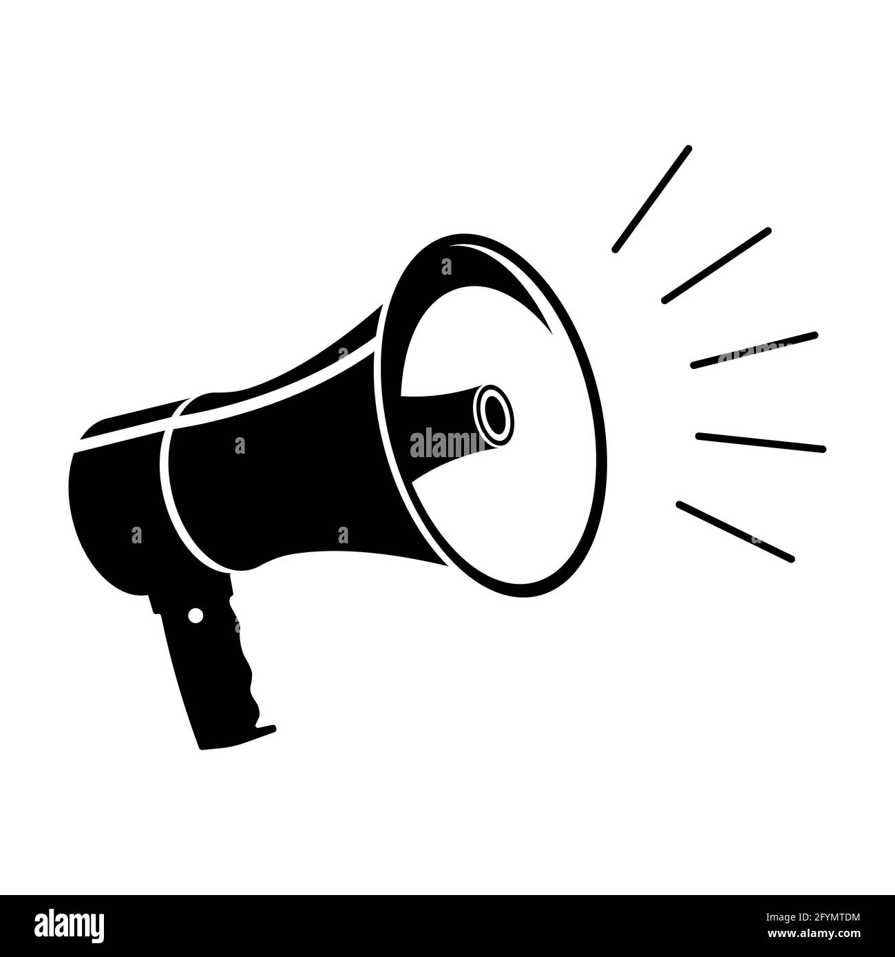 Megaphone Icon Flat White