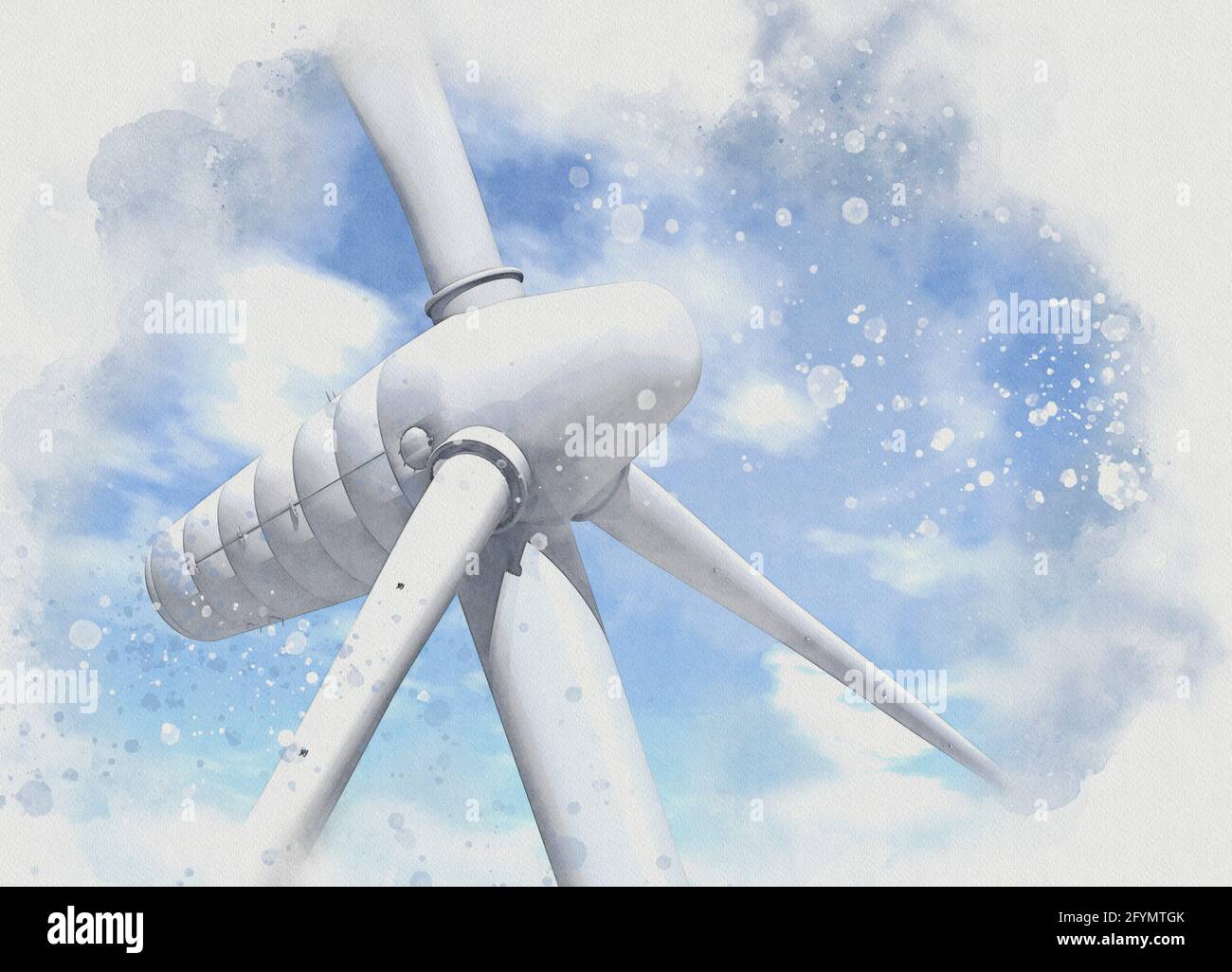 Wind turbine, illustration Stock Photo - Alamy