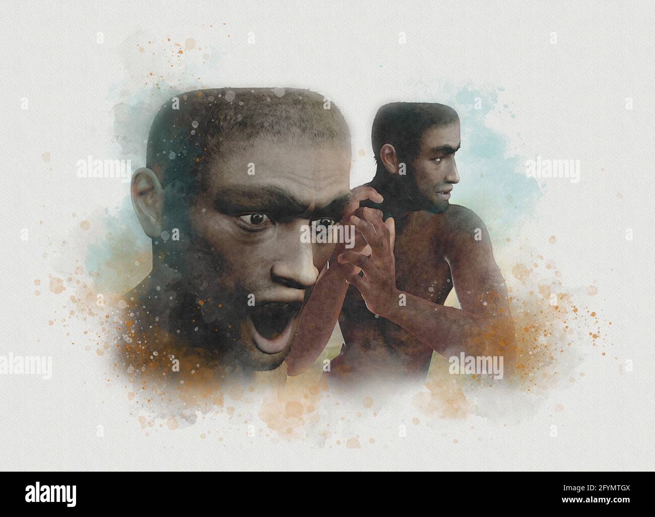 Neanderthal man, illustration Stock Photo - Alamy