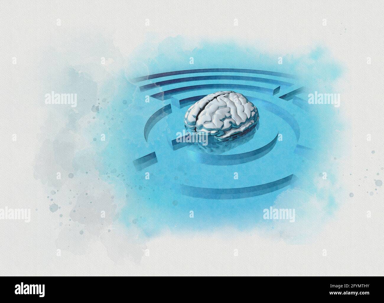 Human brain in maze, illustration Stock Photo - Alamy