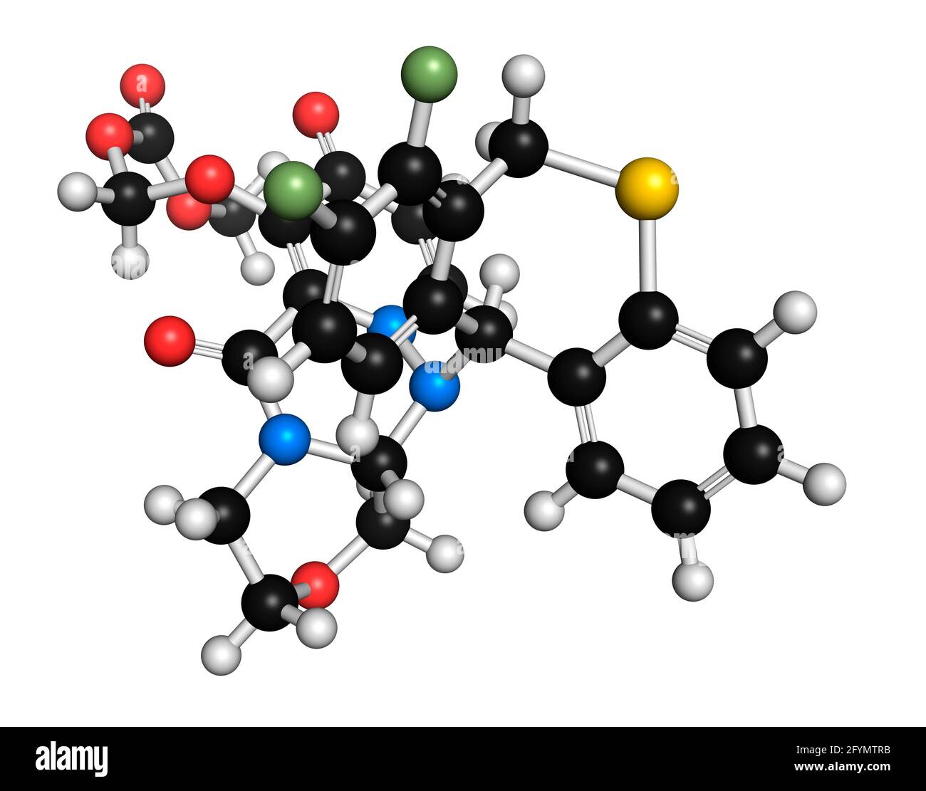 Baloxavir marboxil influenza drug molecule, illustration Stock Photo ...