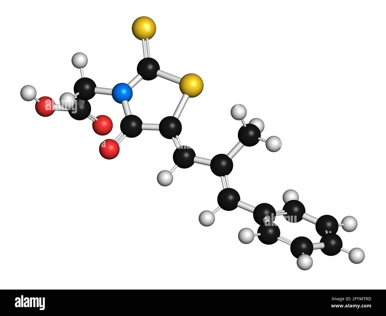 Epalrestat diabetic neuropathy drug molecule, illustration Stock Photo ...
