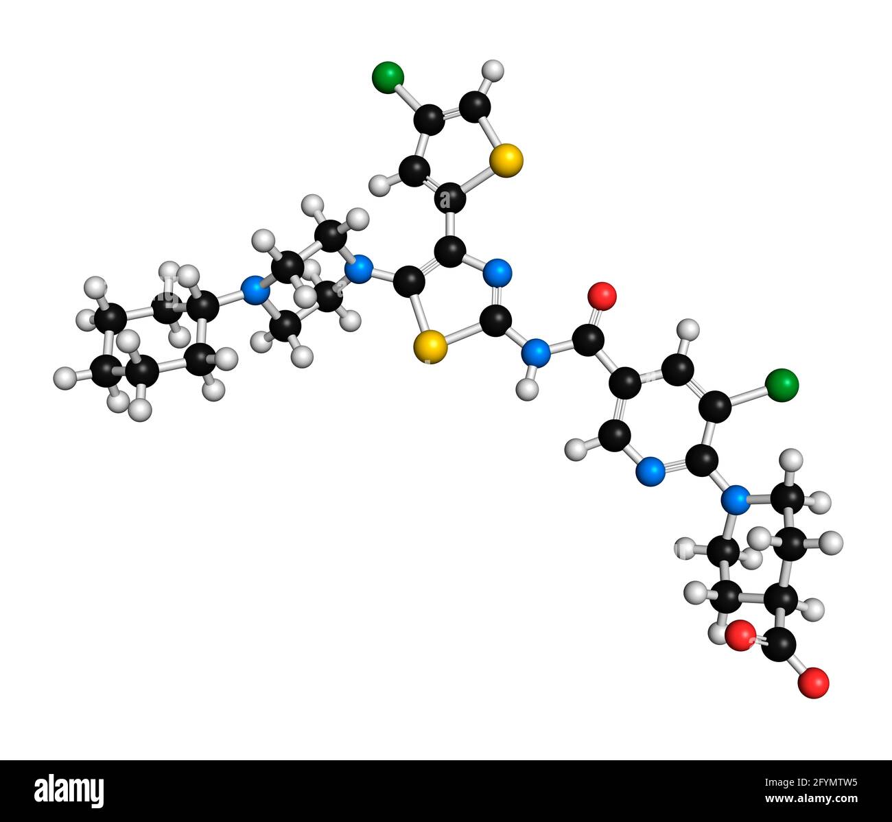 Avatrombopag thrombocytopenia drug molecule, illustration Stock Photo ...
